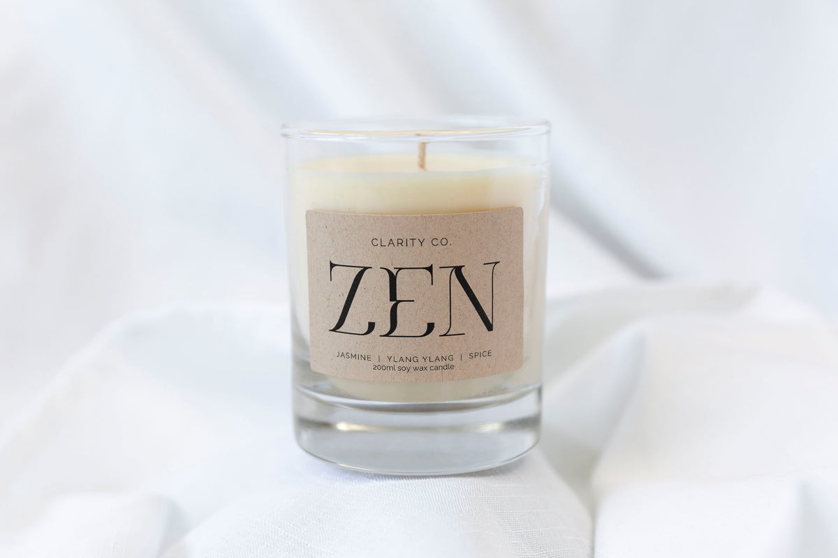 Zen - Scented Soy Candle | Clarity Co. - NZ's Favourite Online Crystal Shop