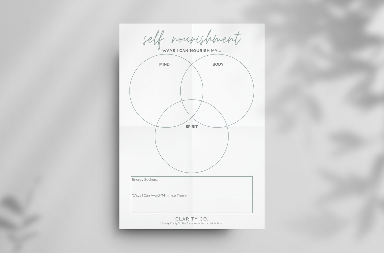 Self Nourishment Soul-Worksheet (Free Digital Download) | Clarity Co ...