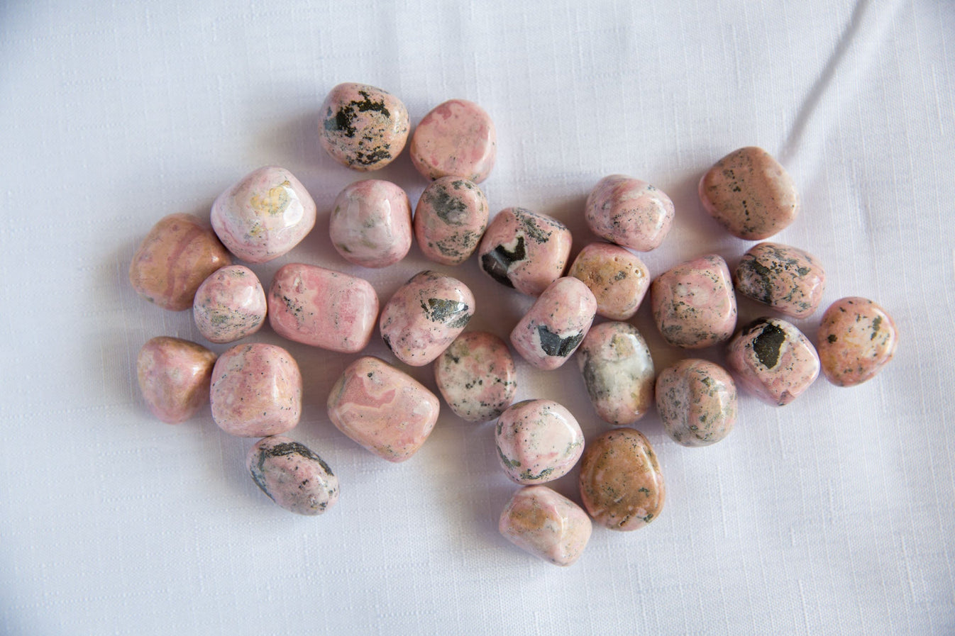 Peruvian Light Rhodonite Tumblestones | Clarity Co. - NZ's Favourite ...